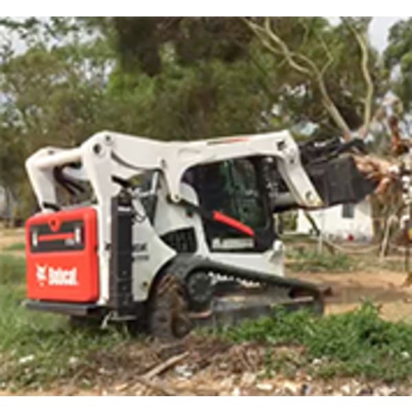 Bobcat T770 Compact Track Loader Carrying Trees with Root Grapple ...